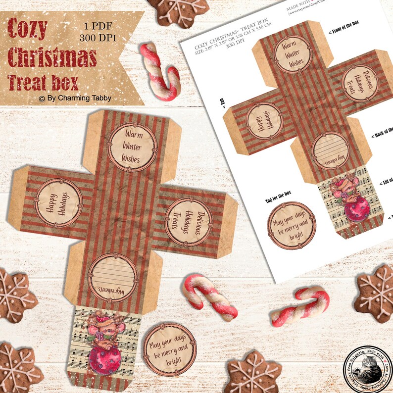 Christmas Treat Box, Box, Christmas, Magical Christmas, Digital Prints ...