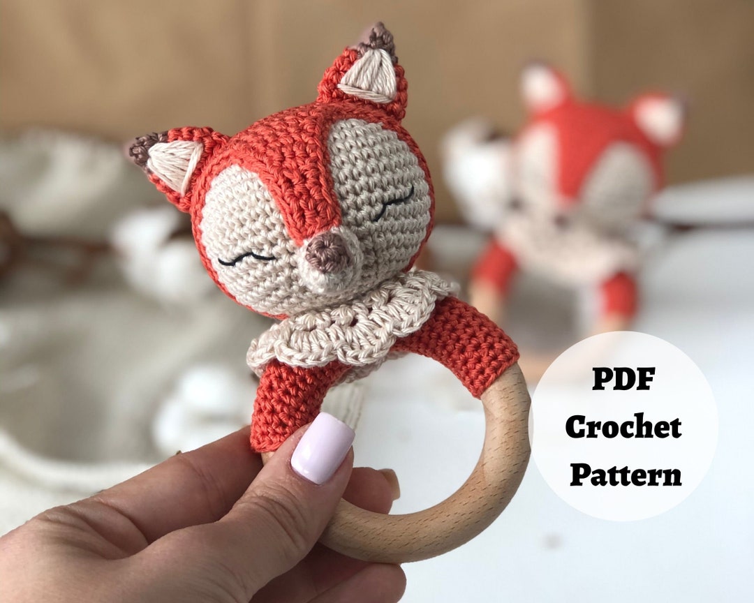 Lucy Fox CROCHET PATTERN, Baby Rattle Crochet Pattern, Crochet Fox ...