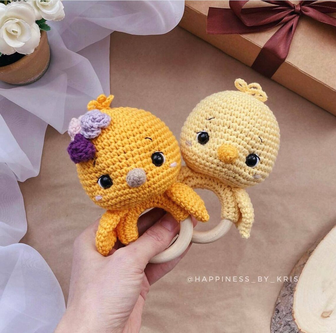 Yellow Chick Amigurumi Baby Rattle, Crochet Pattern Chicks, Chicken ...