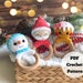 3IN1 Baby Rattles Crochet Patterns for Christmas Tree: Snowman, Santa ...