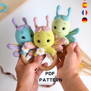 Dragon Fly Rattle Crochet Pattern, Interactive Toy Crochet Pattern ...