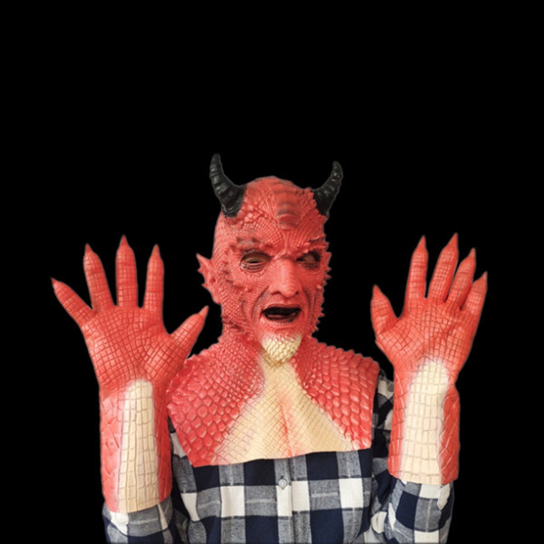 Devil Latex Mask,demon Prop,demon Mask Gloves,halloween Party Mask ...