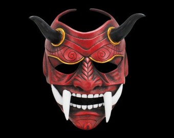Traditional Japanese Hannya Mask, Noh Oni Demon Creepy Smile Mask For ...