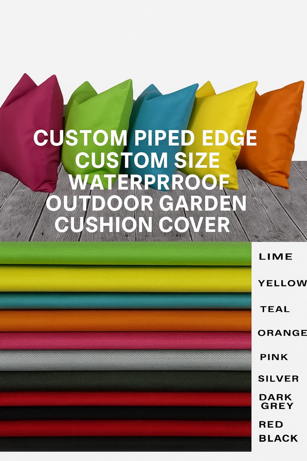 Luxury Outdoor Cushion Covers | Custom Sizes and Colours With Piping ...