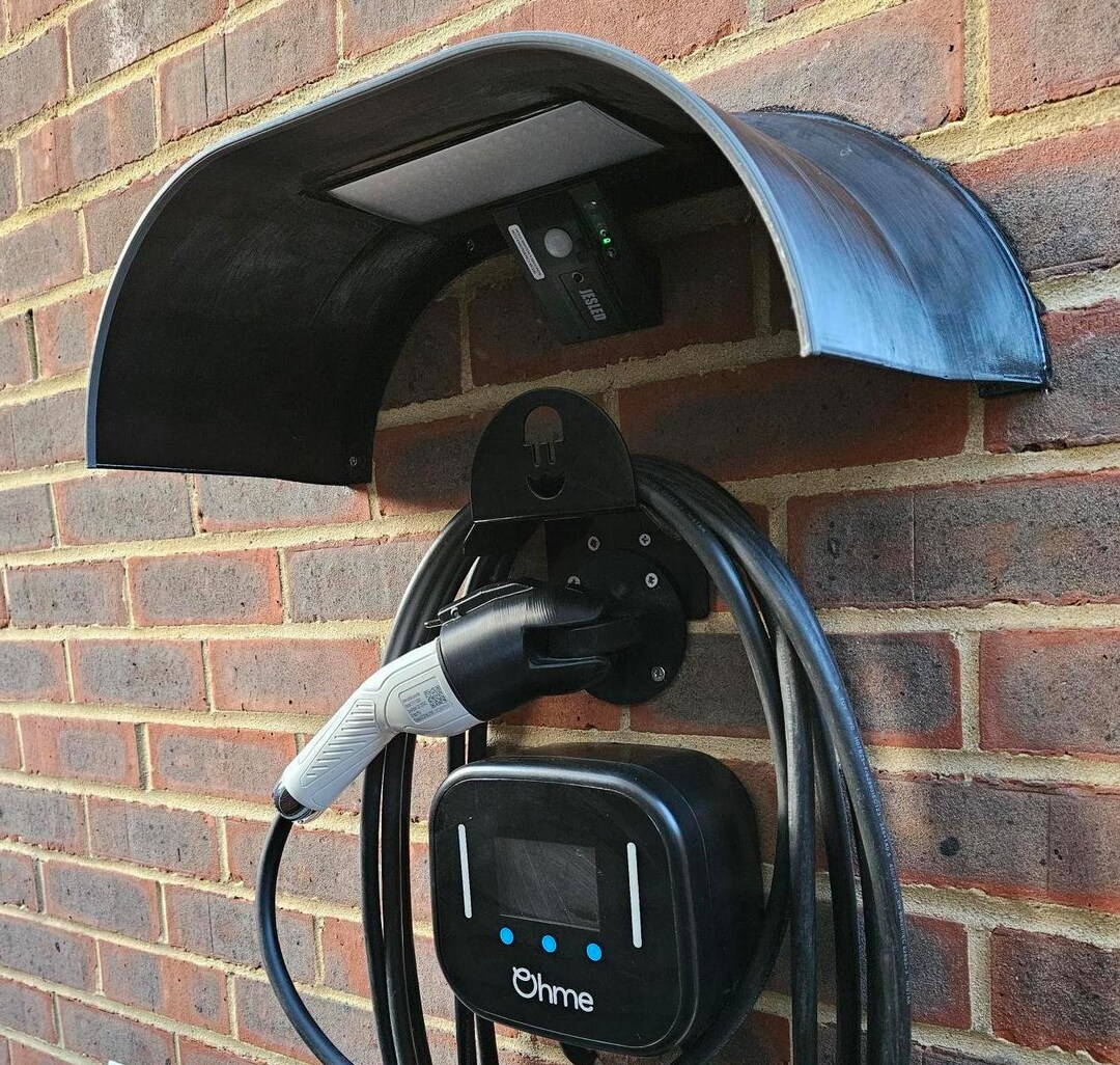 Extra Wide EV CHARGER CANOPY 50cm Wide Incorporating Our Solar Light ...