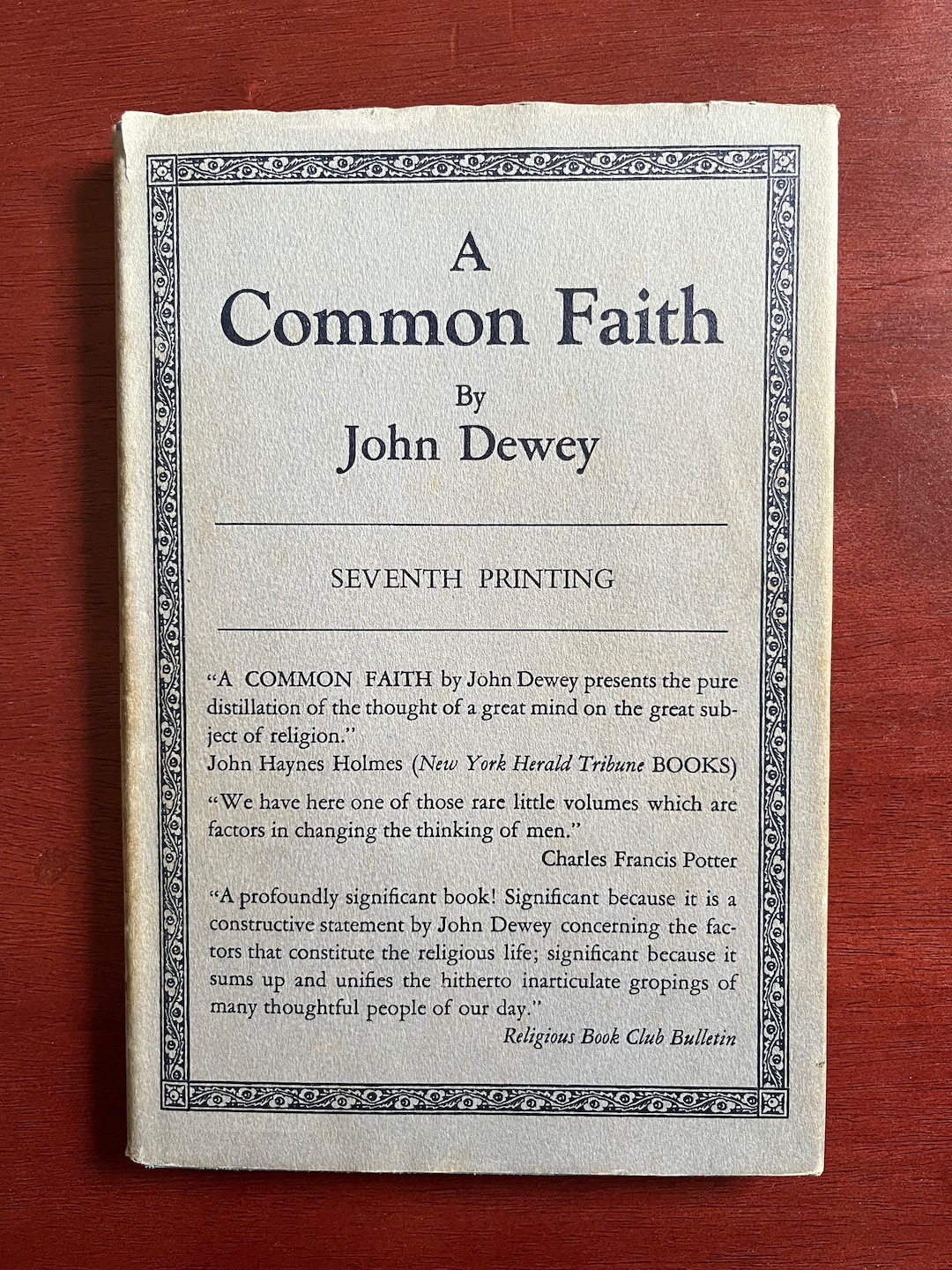 A Common Faith; John Dewey; 1934 the Terry Lectures - Etsy