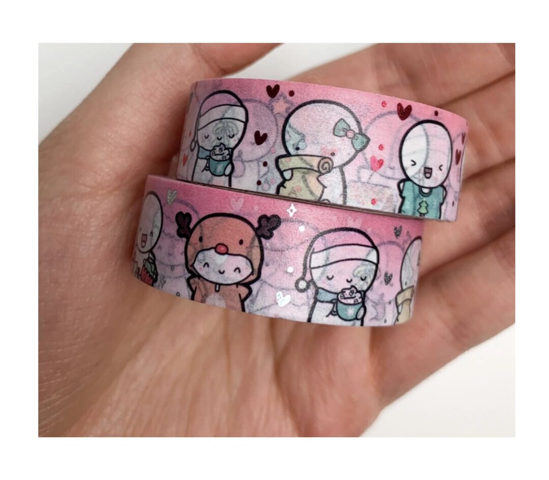 TCMC Washi, Xmas Christmas Emotis, 12" Sample Thecoffeemonsterzco Washi, the Coffee Monsterz ...