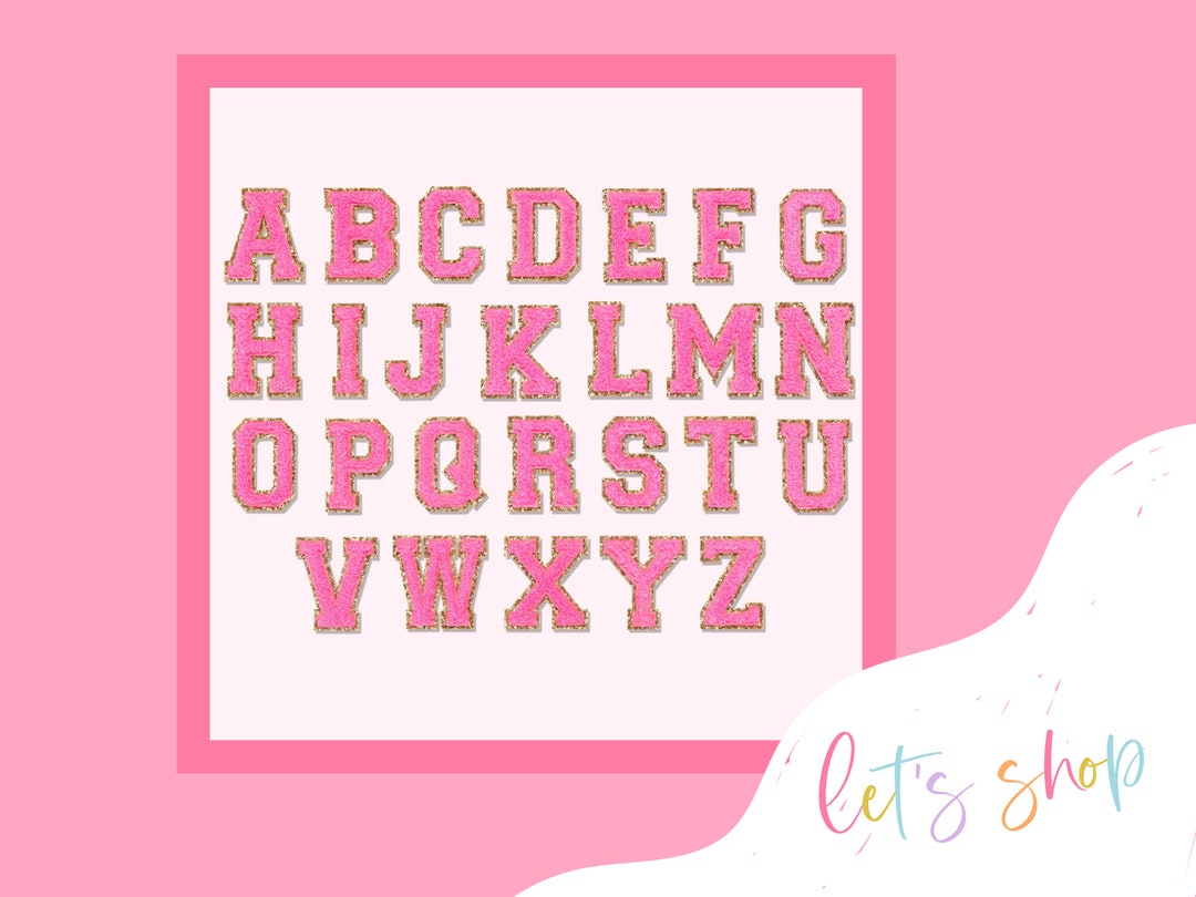 High Quality Chenille Varsity Letter Patch, Hot Pink Chenille Letter ...