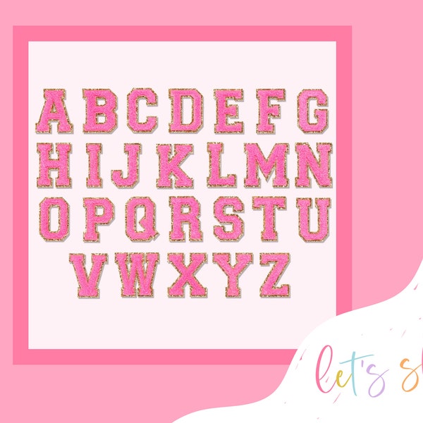 Pink Varsity Letters Stickers - Etsy