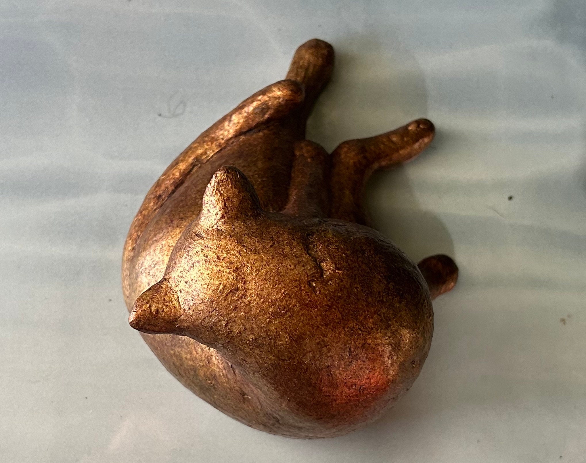Cat Sculpture Cat Statue Licking Cat Feline Art - Etsy
