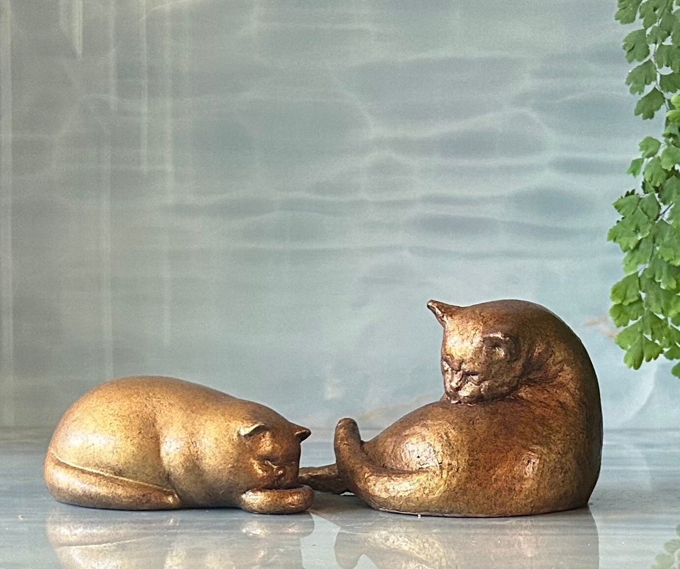 Fat Cat Sculpture Cat Statue Chubby Kitty Cat With Bowl - Etsy