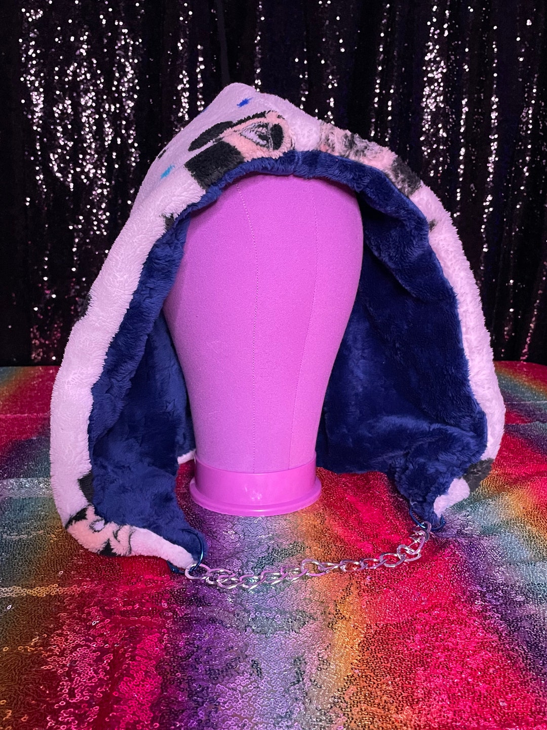 White & Blue Rave Sensory Hood - Etsy