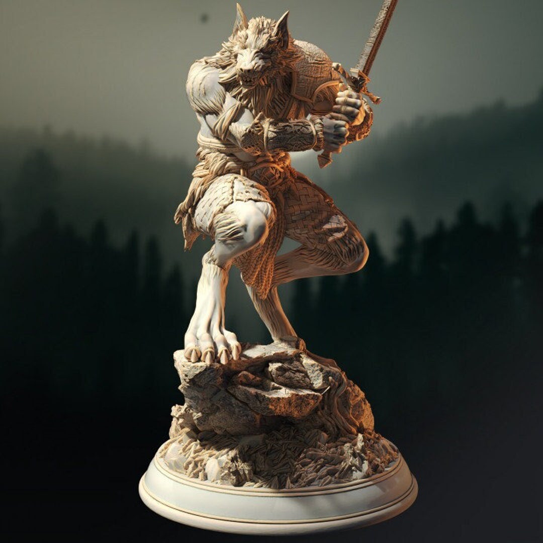 Werewolf Barbarian Fighter - Lucian Grey - Etsy