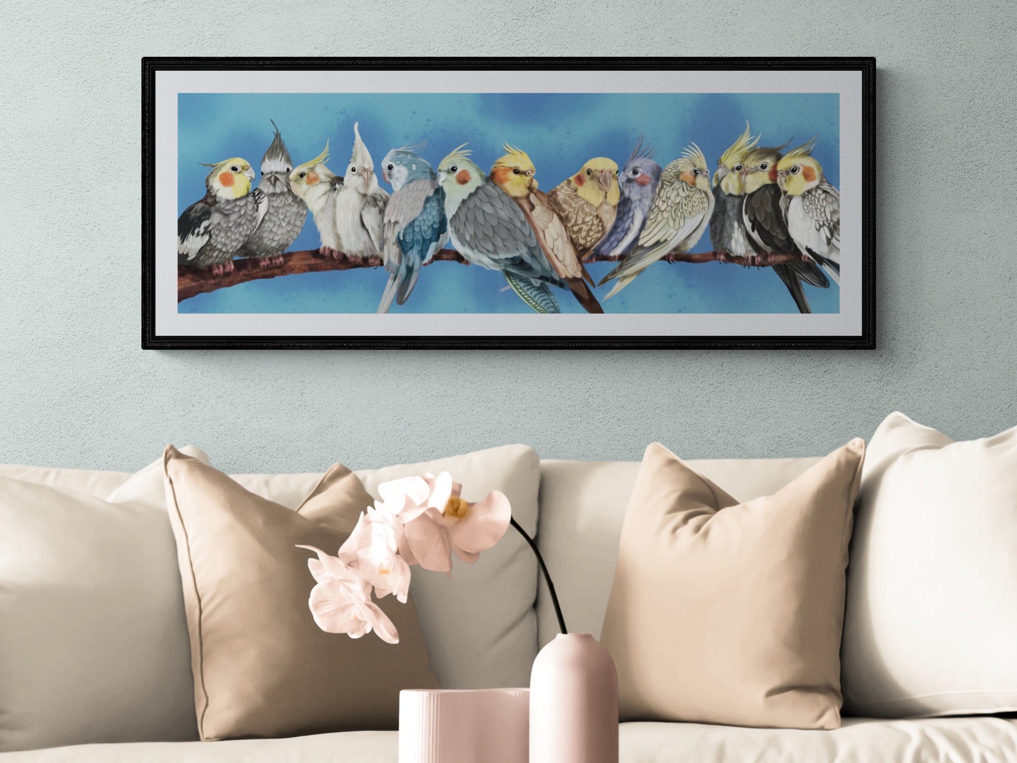 PRINTABLE Cockatiels Digital Art Download for Wall Art, Crafts, and ...