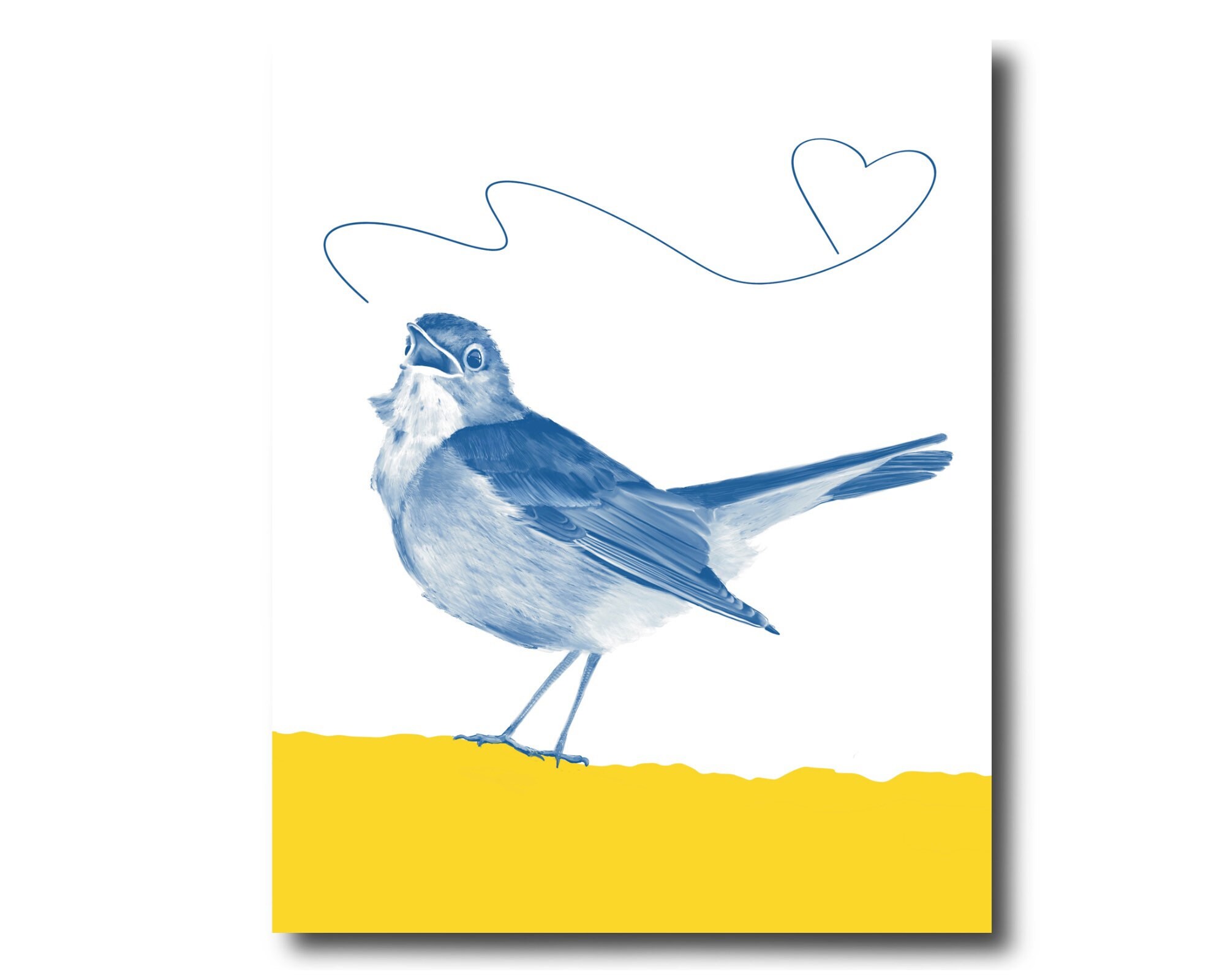 PRINTABLE Singing Nightingale Digital Art Download for Home - Etsy