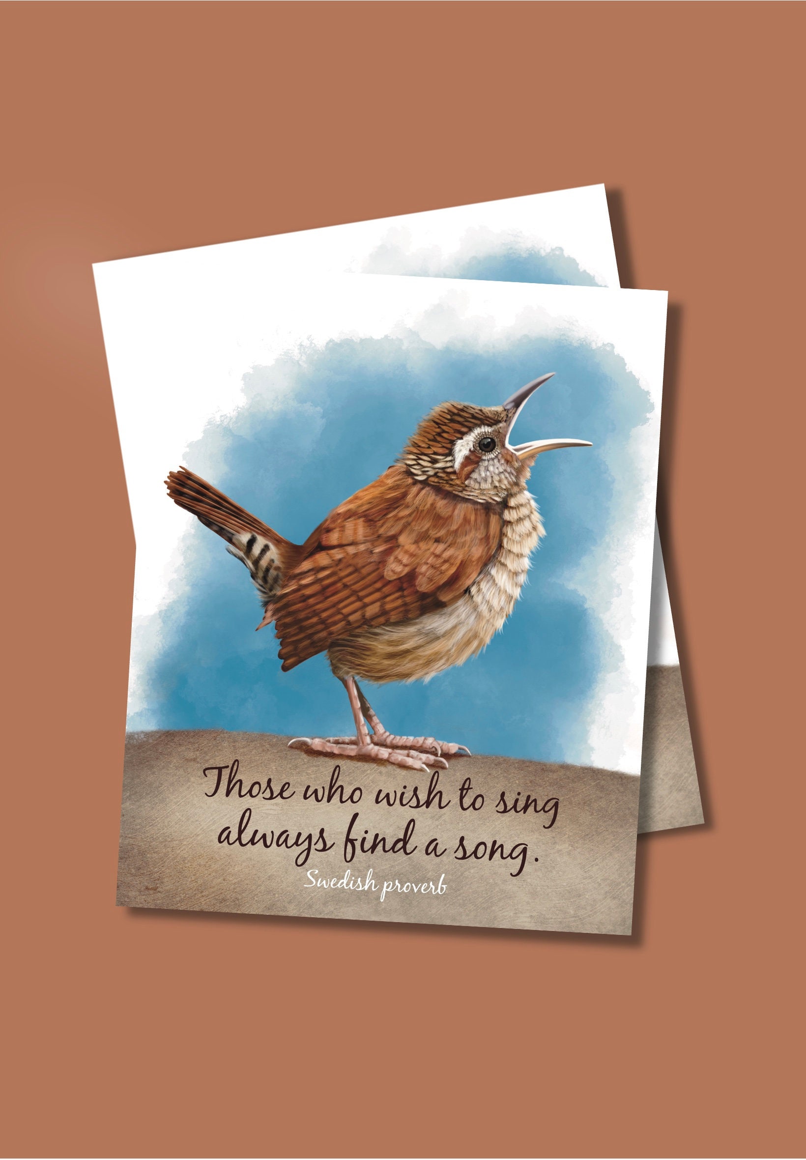PRINTABLE Singing Wren Digital Art Download With Inspiring Proverb ...