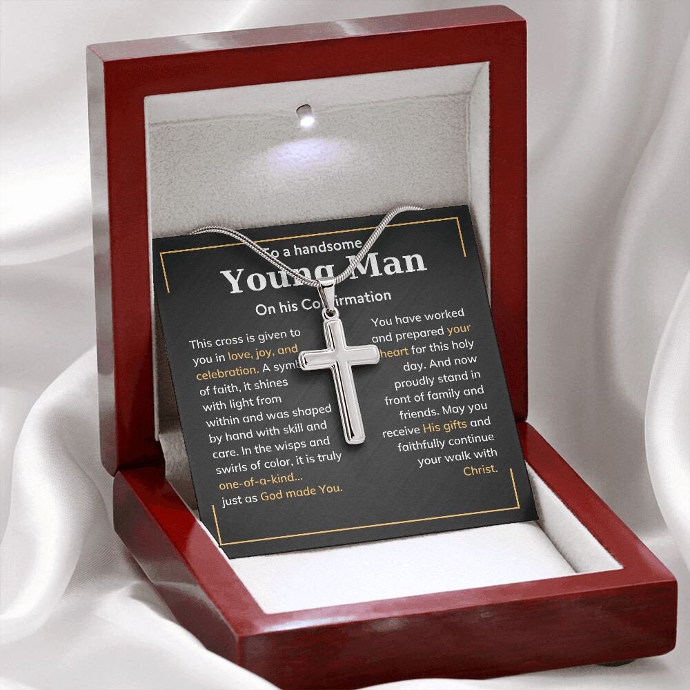 Confirmation Gifts for Teenage Boys, Christian Men Necklace, Cross ...