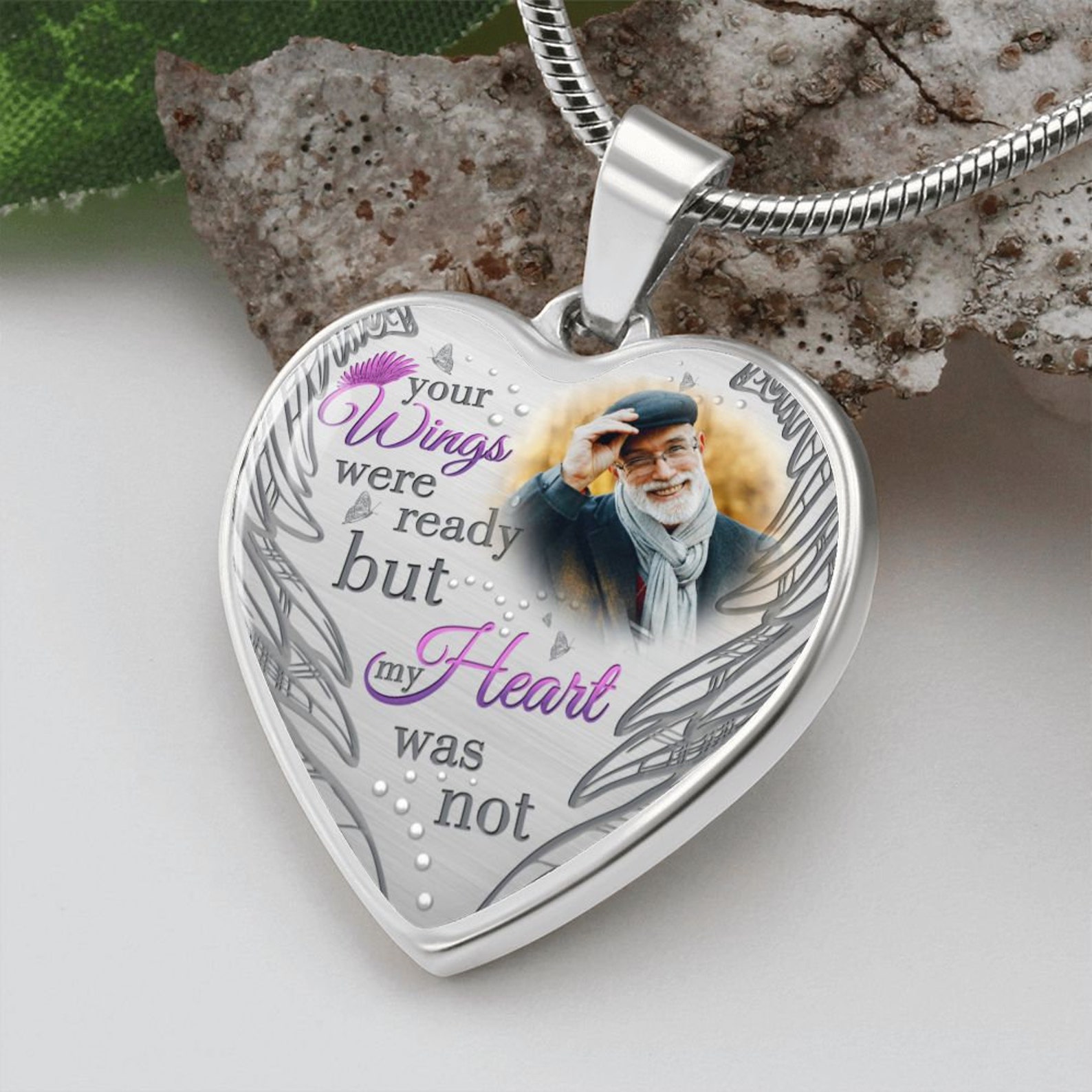 Memory Gifts, Memorial Necklace With Picture for Widow, Heart Photo ...