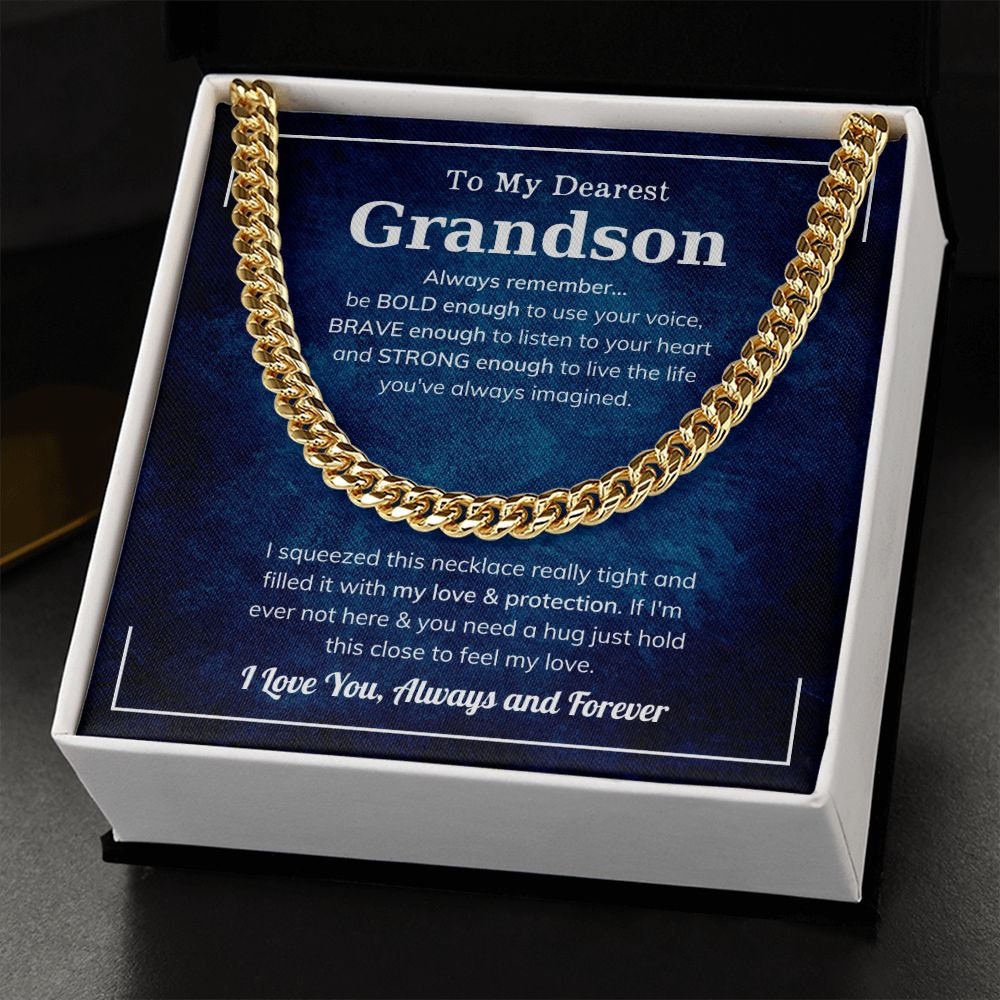 Grandson Necklace From Meme, Grandson Gifts From Grandma Grandpa ...