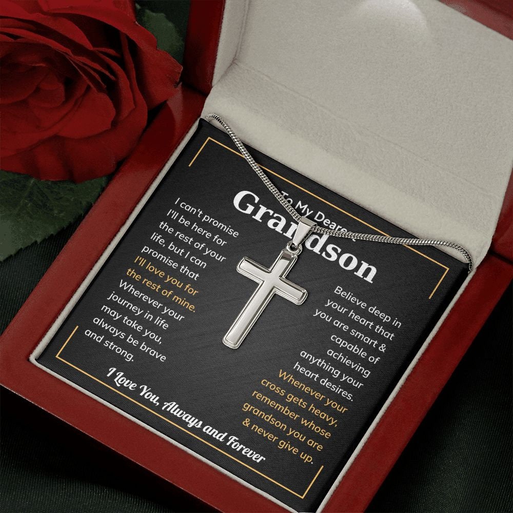 Personalized Cross Grandson Necklace From Grandma Nana, Grandson Gifts ...