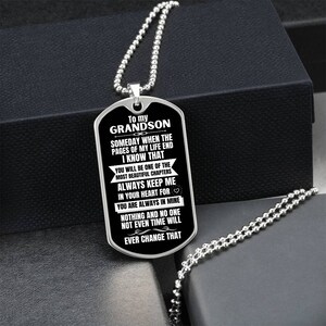 Dog Tag Grandson Necklace, Grandson Gifts From Grandma and Grandpa, to ...
