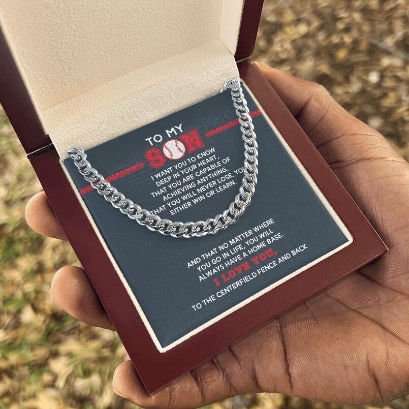 Personalized Boys Baseball Necklace to My Son From Mom, Custom Gift for ...