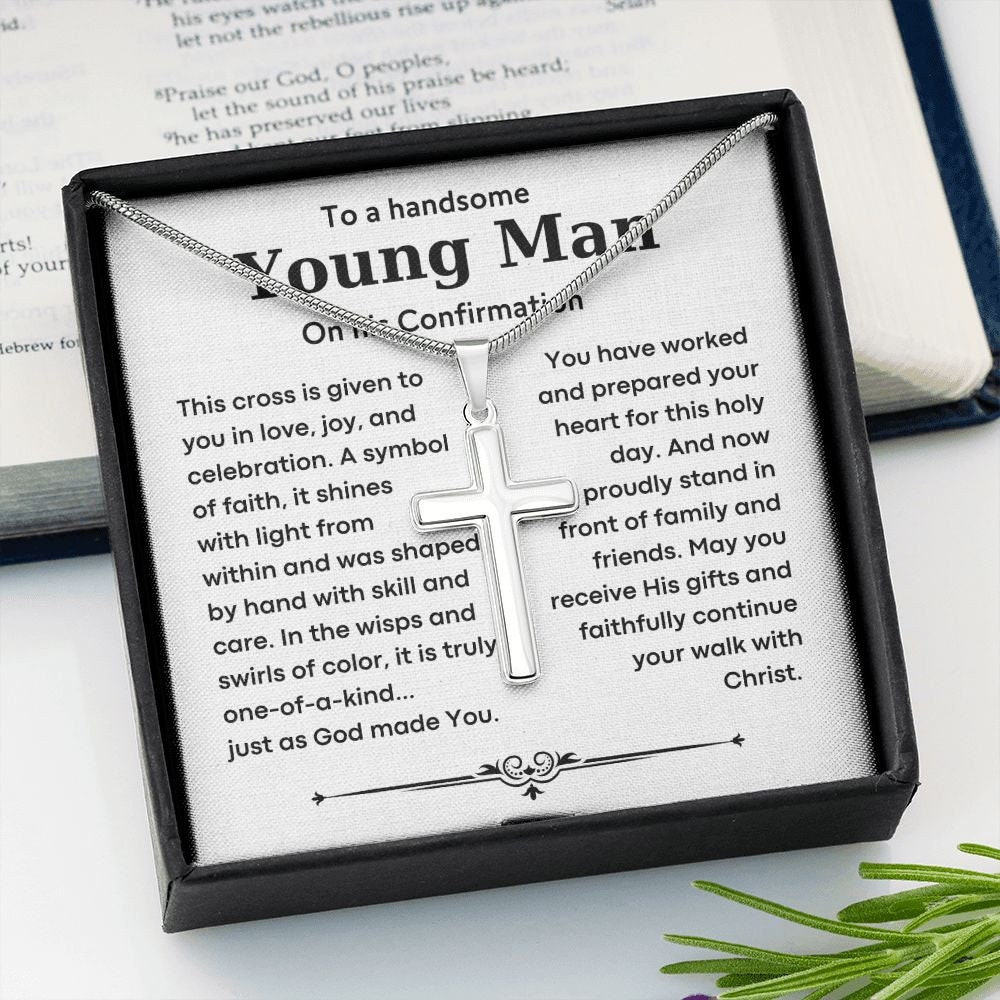 Confirmation Gifts for Teenage Boys, Christian Men Necklace, Cross ...