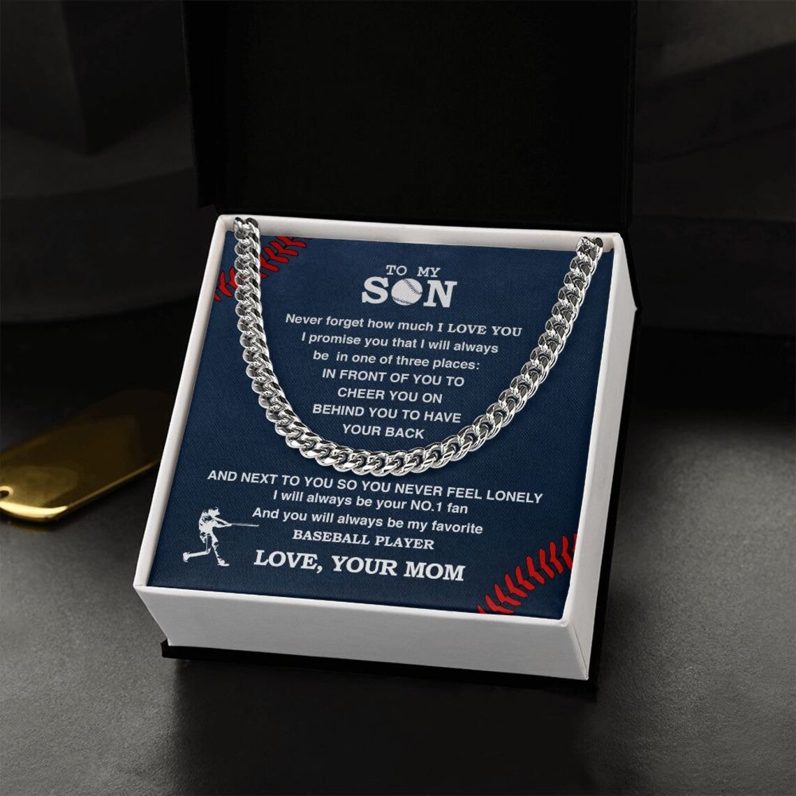 Personalized Boys Baseball Necklace to My Son From Mom, Custom Boy ...