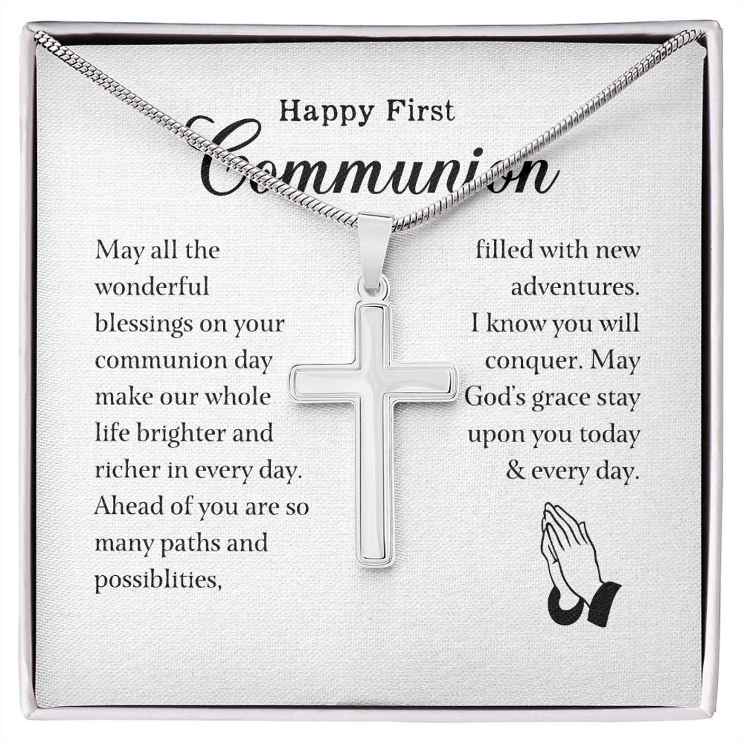 First Holy Communion Gifts Boy, Christian Men Necklace, Cross Necklace ...