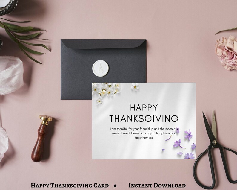 Editable Thanksgiving Card Template Give Thanks Greeting Printable PDF ...