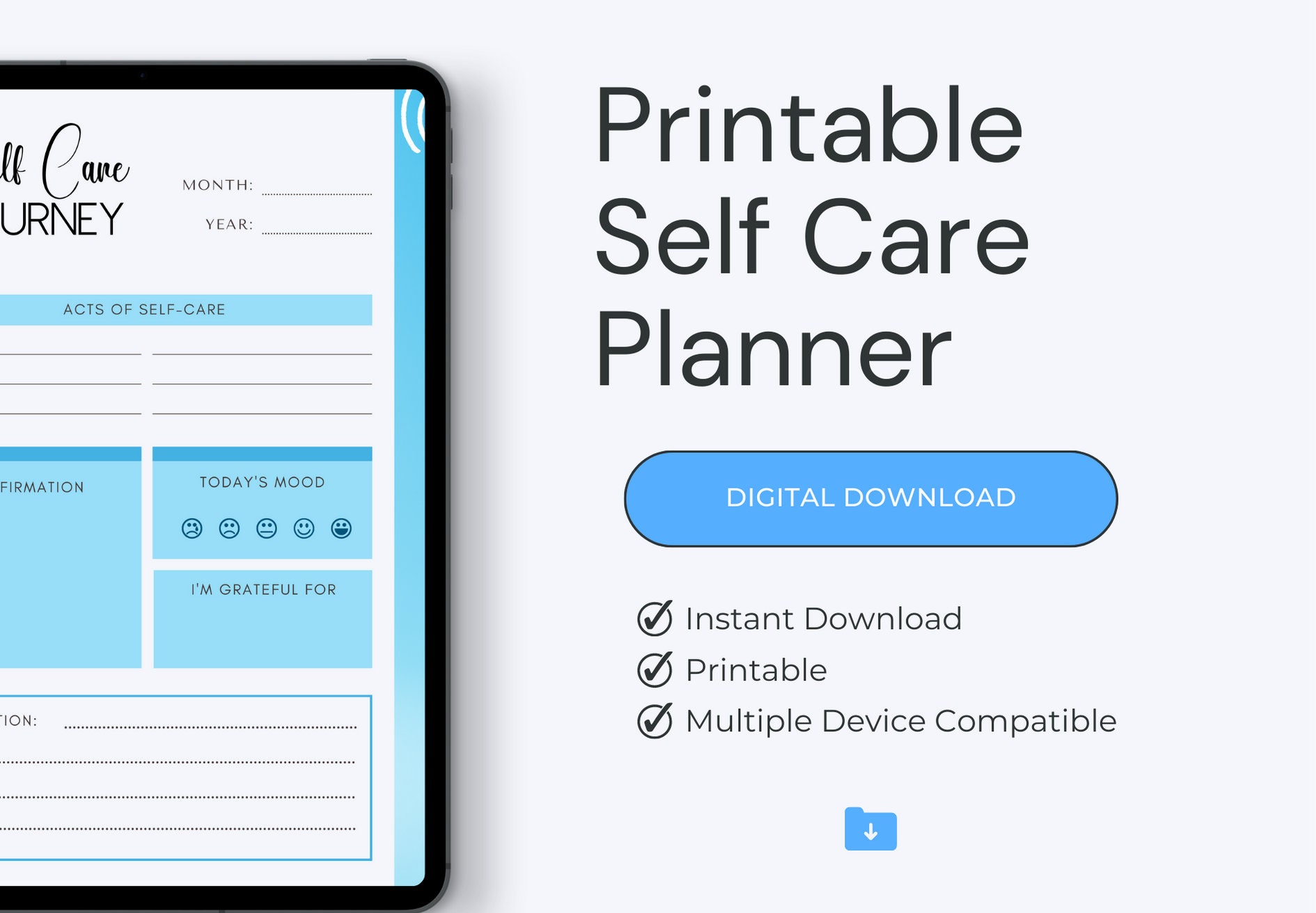 Self Care Planner Templates, Self Care Reminder, Printable Self Care ...