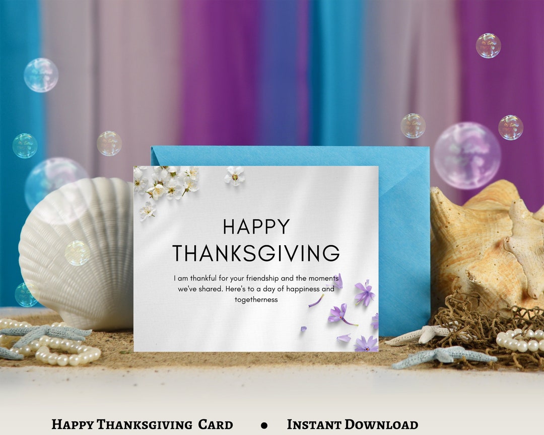 Editable Thanksgiving Card Template Give Thanks Greeting Printable PDF ...