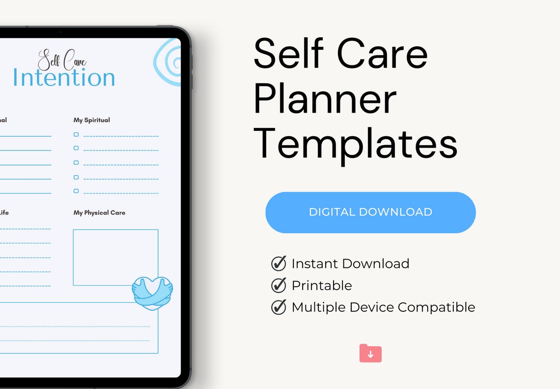 Minimalist Self Care Planner Templates, Printable Self Care Journal ...
