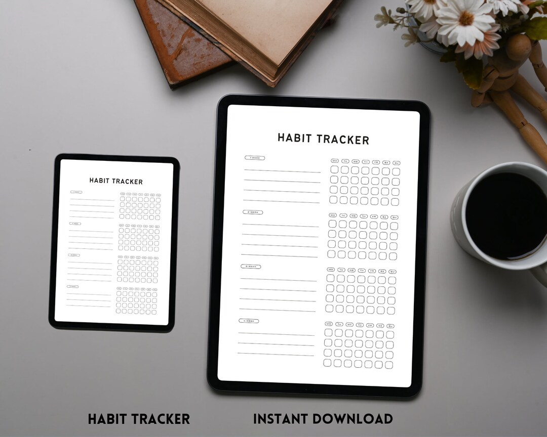 Modern Habit Tracker Printable Yearly Monthly Weekly Daily Habit ...
