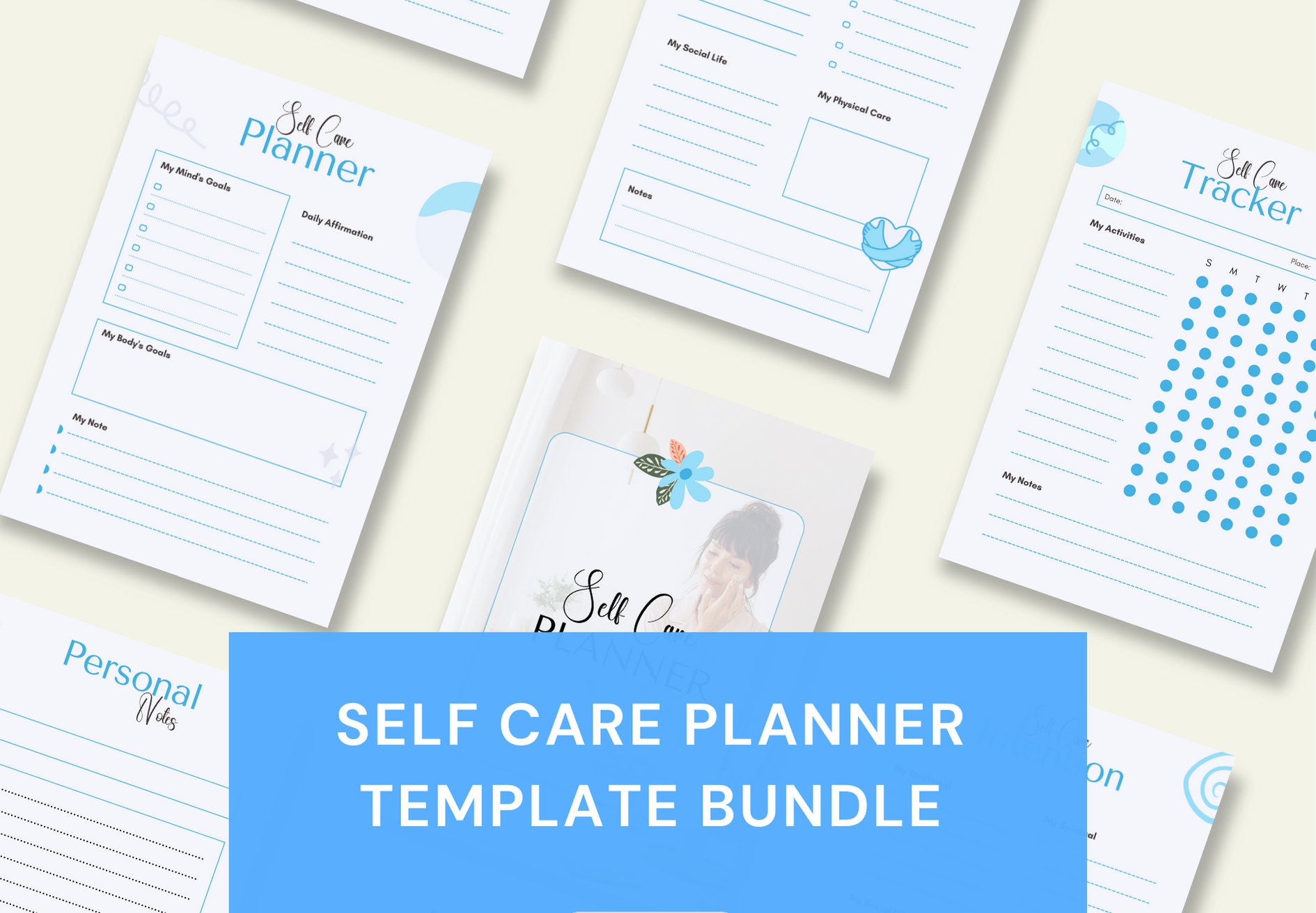 Minimalist Self Care Planner Templates, Printable Self Care Journal ...