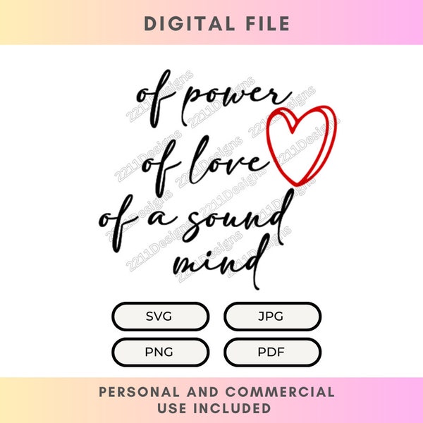 2 Timothy 1 7 Svg - Etsy