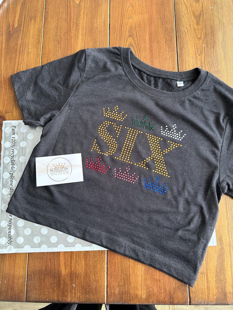 Six the Musical Bling Crown Design Merch Crop T Shirt, Broadway Ticket ...