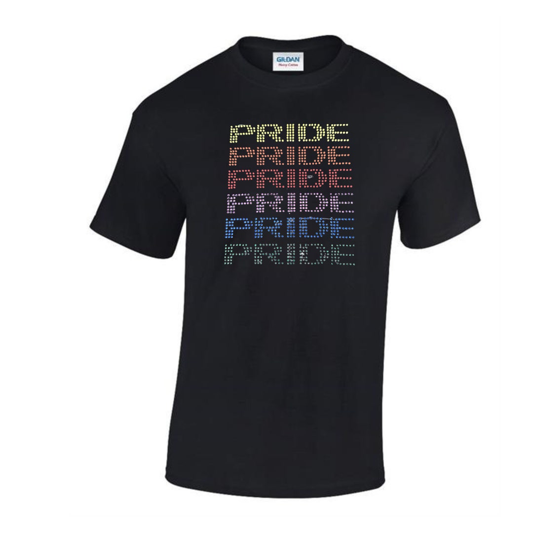 Men's Pride Rainbow Rhinestone T-shirt - Etsy