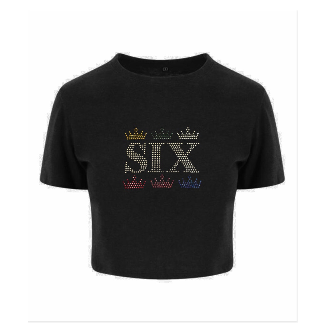 Six the Musical Bling Crown Design Merch Crop T Shirt, Broadway Ticket ...