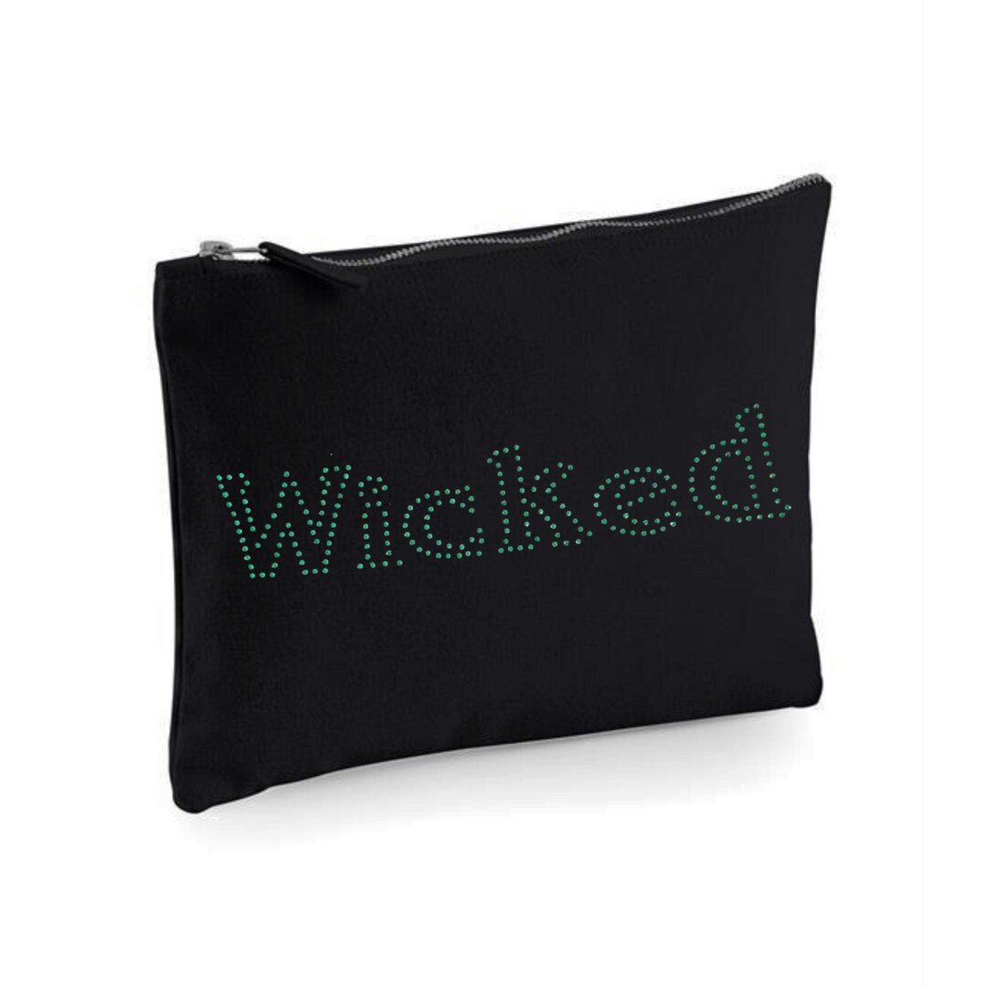 Wicked Musical Inspired Zip up Make up Bag or Cosmetic Purse With Bling ...