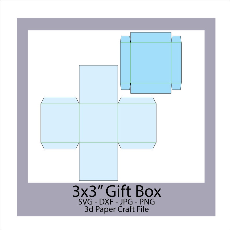 3x3 Inch 3d Box Cut File With Lid SVG DXF Instant Download - Etsy Australia