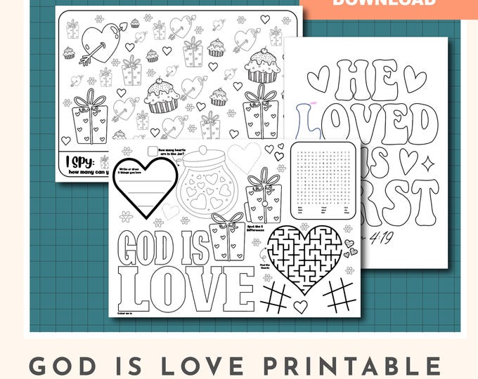 God is Love Craft, Printable God is Love Coloring, Classroom Kids Bible ...