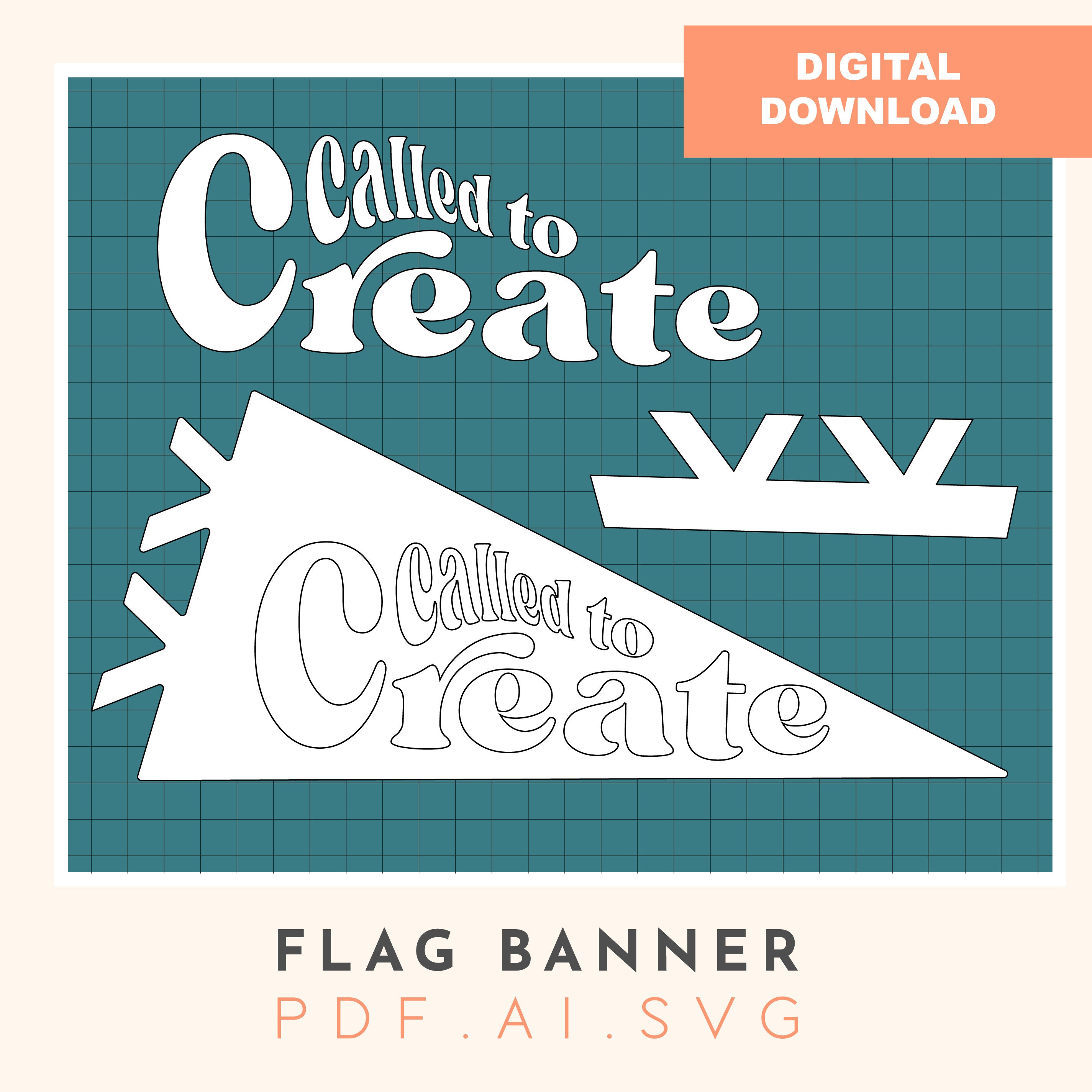 Called to Create Banner Flags Digital Design (SVG, PDF, AI) - Etsy