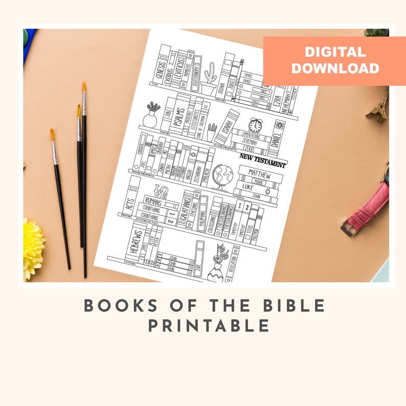 Books of the Bible Colouring Poster, Printable Sunday School Craft ...