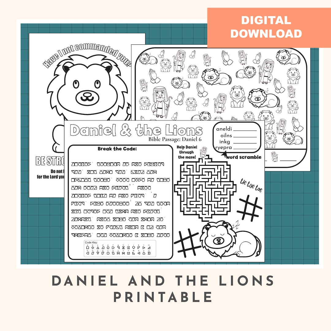 Daniel and the Lions Den Kids Activity Sheet, Ispy and Colour in Poster ...