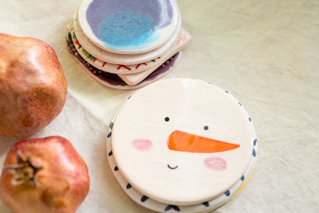Handmade Ceramic Drink Coaster, Tea Place Matt, Whimsical Designs - Etsy
