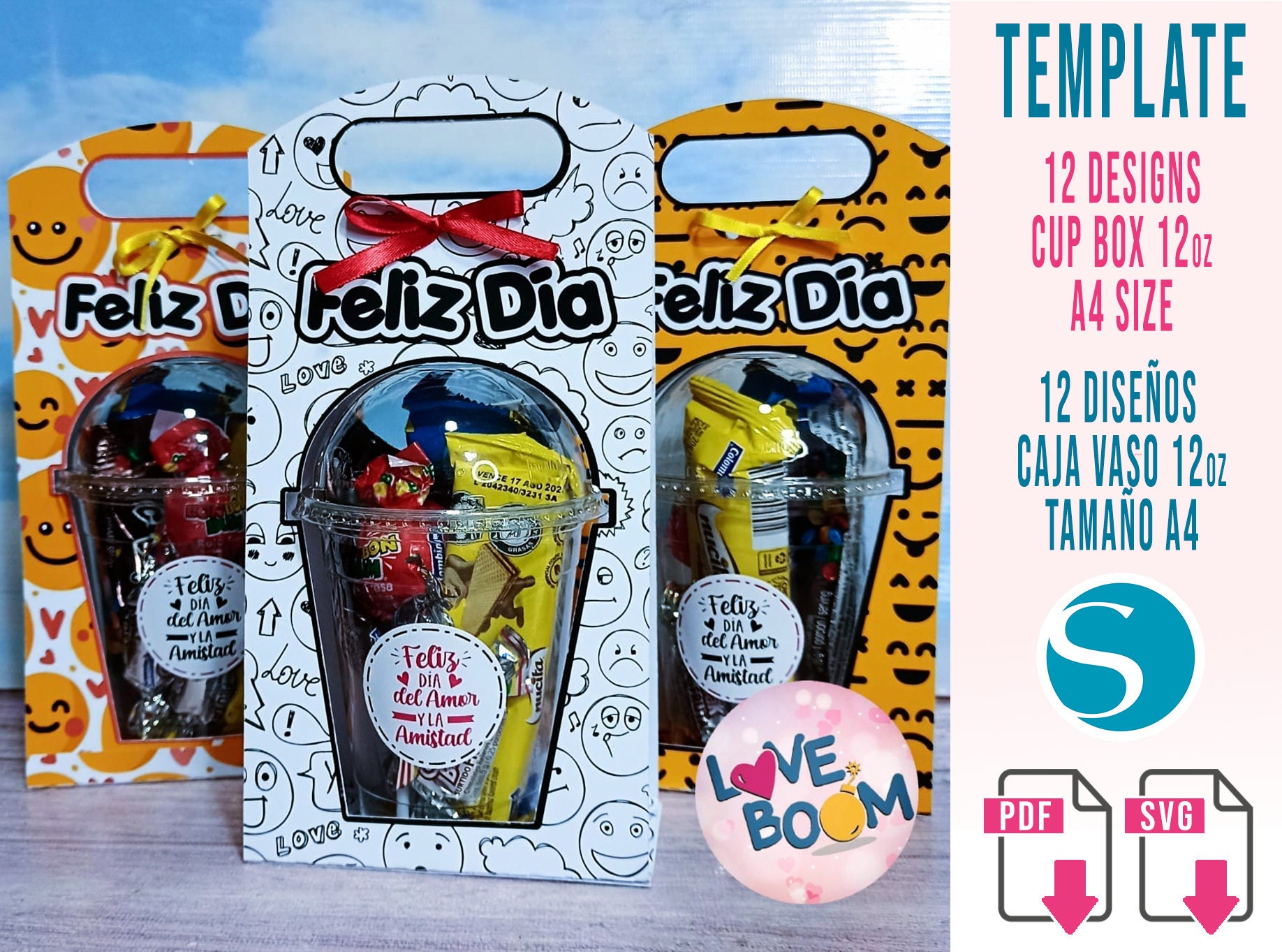 12 FILE Cup Domo Box 12 Oz 12 Designs Dome Cup Box 12oz San Valentin ...