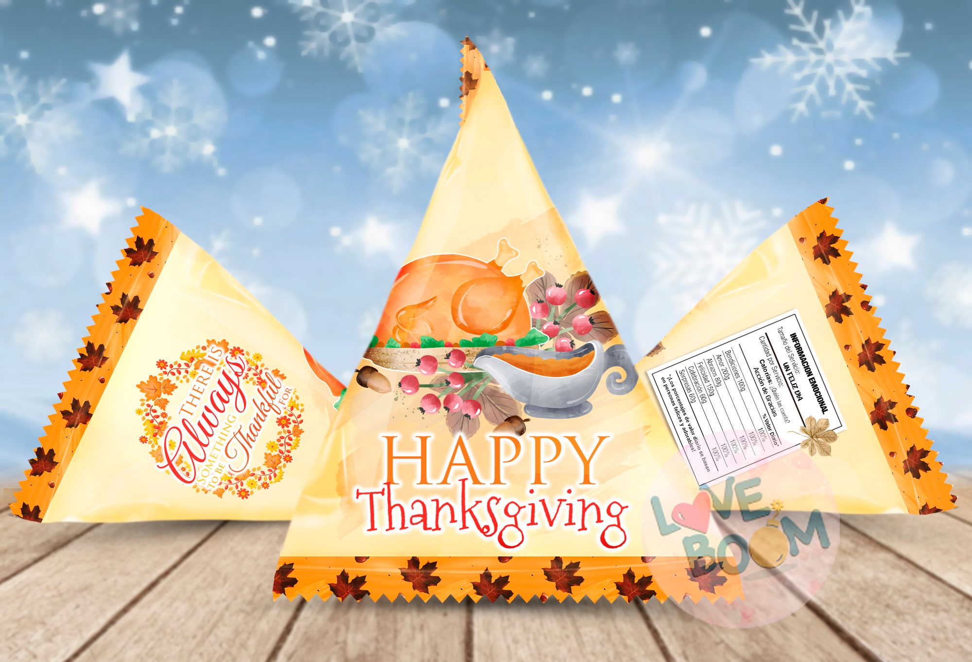 EDITABLE Thanksgiving Triangle Chip Bag Template Set of 3 Bundle - 3 ...