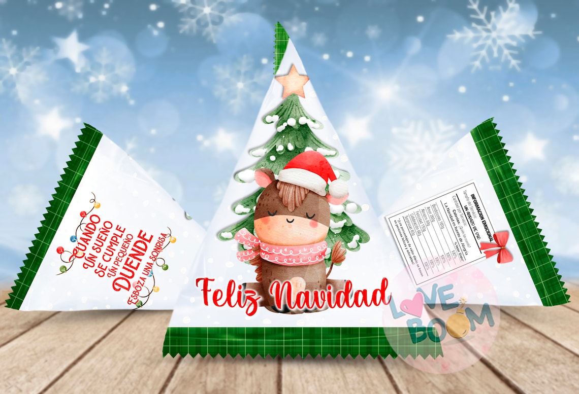 EDITABLE Christmas Triangle Chip Bag Animals Template Set of 3 Bundle 3 ...