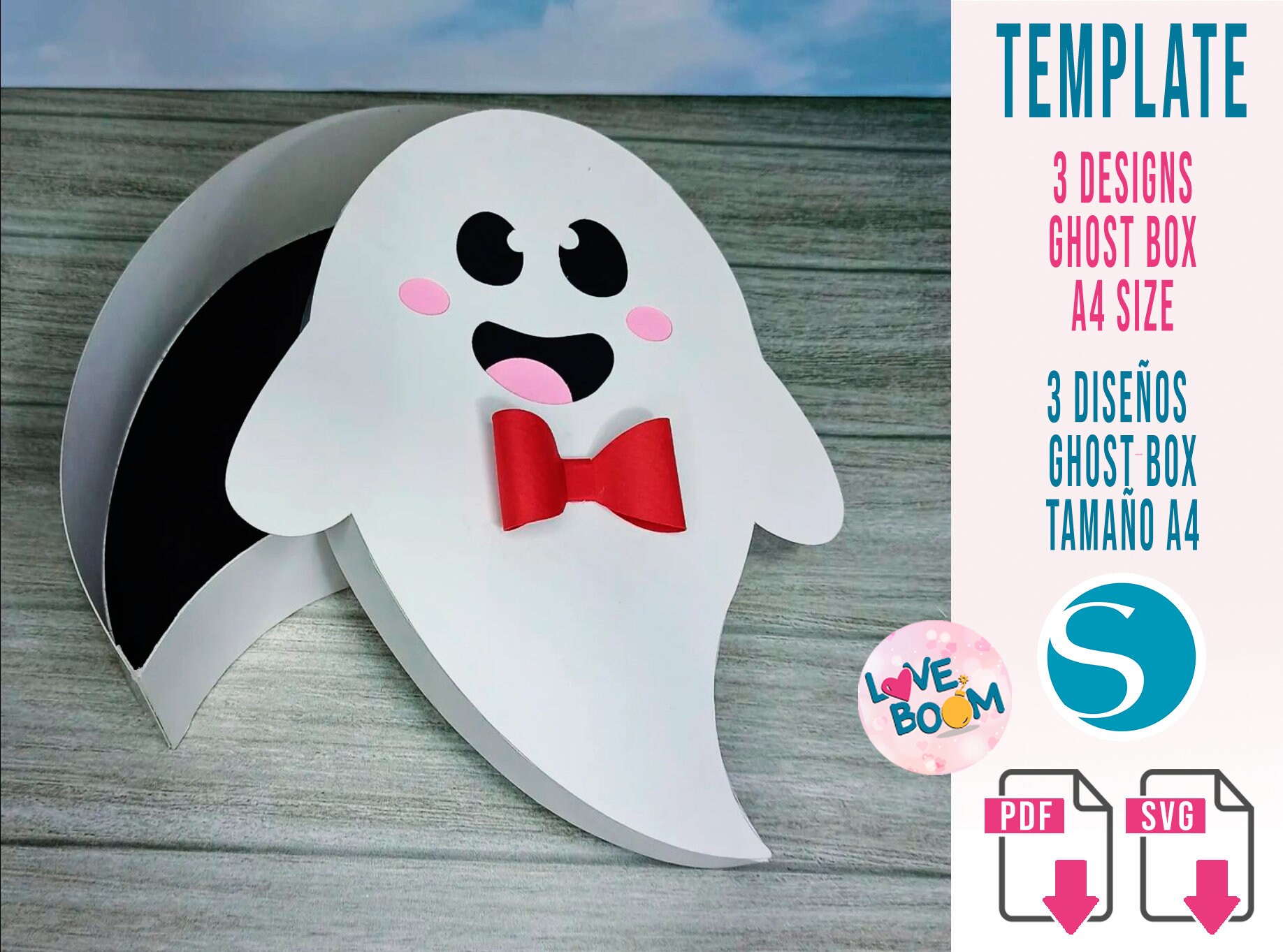 TEMPLATE Ghost Box Halloween's Day - Caja Fantasma Halloween / Studio ...